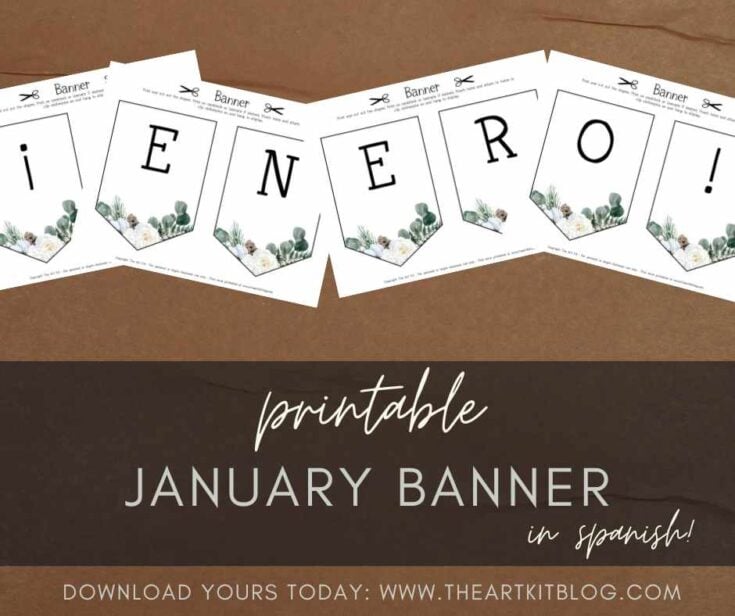 Enero: January Monthly Banner in Spanish {FREE Printable} - The Art Kit