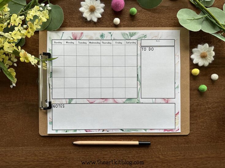 Floral Undated Calendar Planner Page {FREE PRINTABLE DOWNLOAD!} - The ...
