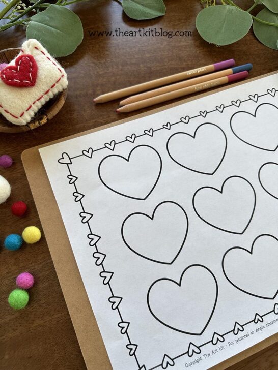 Kandinsky Inspired Heart Art Free Printable The Art Kit