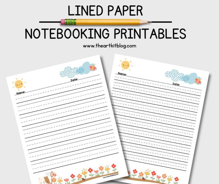Lined Handwriting Paper for Spring (Free Printable PDF) - The Art Kit