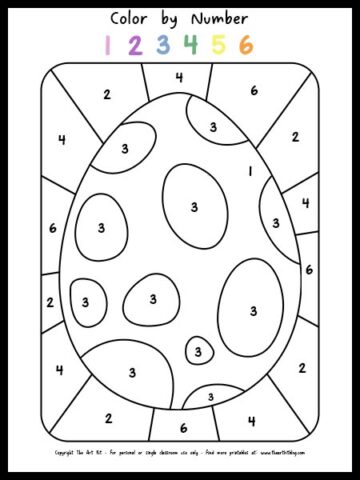FREE Printable Easter Egg Color by Number Worksheets - The Art Kit