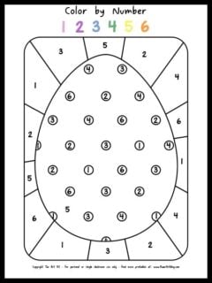 FREE Printable Easter Egg Color by Number Worksheets - The Art Kit