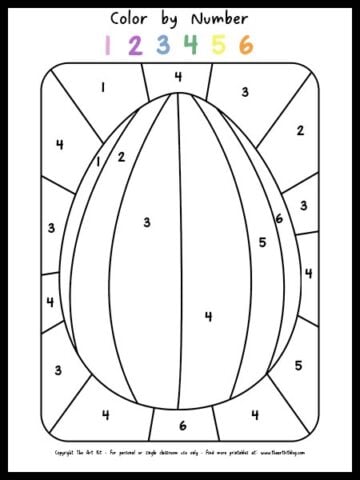 FREE Printable Easter Egg Color by Number Worksheets - The Art Kit