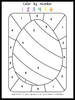 FREE Printable Easter Egg Color by Number Worksheets - The Art Kit