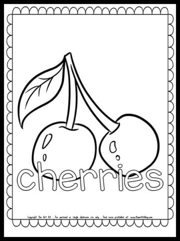 Cherries Coloring Page {FREE PRINTABLE!} - The Art Kit