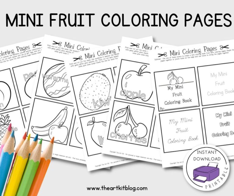 Mini Coloring Pages: Fruit! {FREE PRINTABLES} - The Art Kit