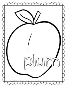 fruit plum coloring page_the art kit - The Art Kit