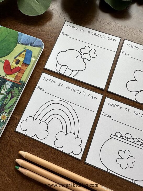 Mini Happy St. Patrick's Day Cards - FREE Printable Coloring Pages ...