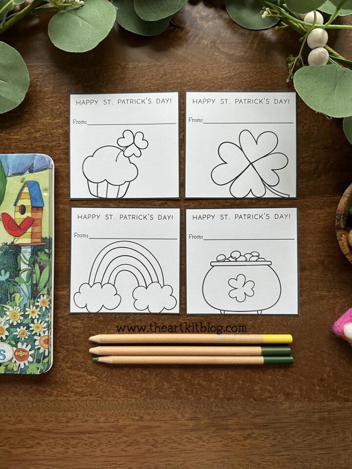 Mini Happy St. Patrick's Day Cards - FREE Printable Coloring Pages ...