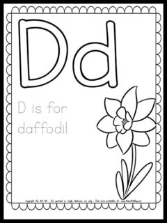 Letter D is for Daffodil FREE Spring Coloring Page - The Art Kit