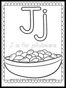letter j is for jellybeans spring alphabet coloring pages_the art kit ...