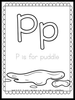 Letter P is for Puddle FREE Spring Coloring Page - The Art Kit