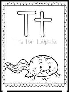 Letter T is for Tadpole FREE Spring Coloring Page - The Art Kit