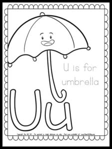 Letter U is for Umbrella FREE Spring Coloring Page - The Art Kit