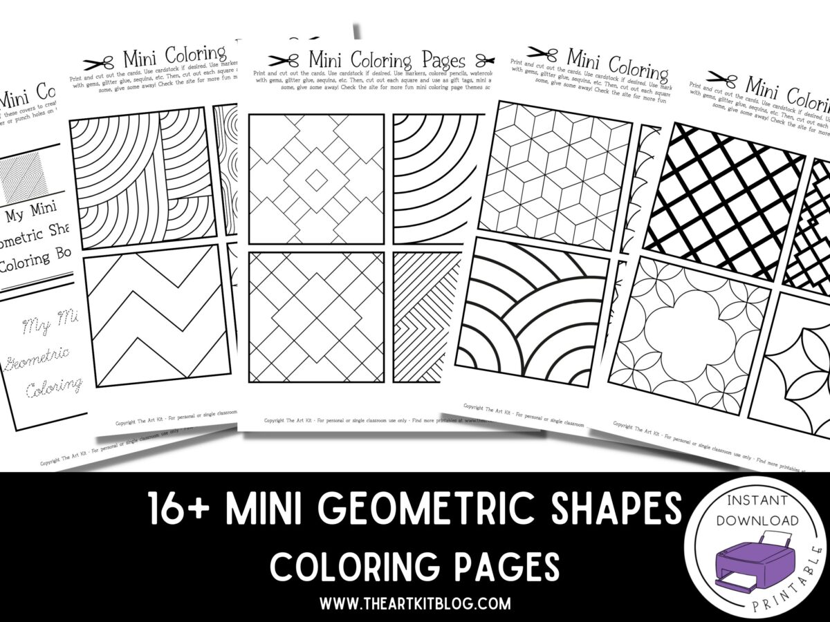 Mini Coloring Pages: Geometric Shapes! {FREE PRINTABLE DOWNLOAD} - The ...