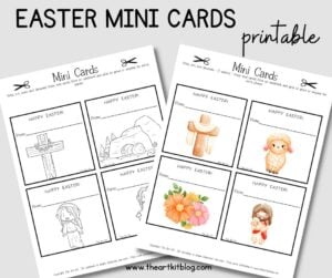 Happy Easter Mini Cards (in Color and Black and White) {Free Printables ...