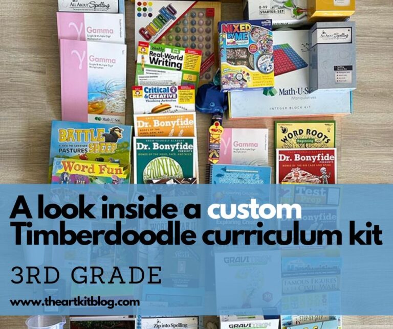 Timberdoodle CUSTOM Third-Grade Curriculum Kit Review - The Art Kit
