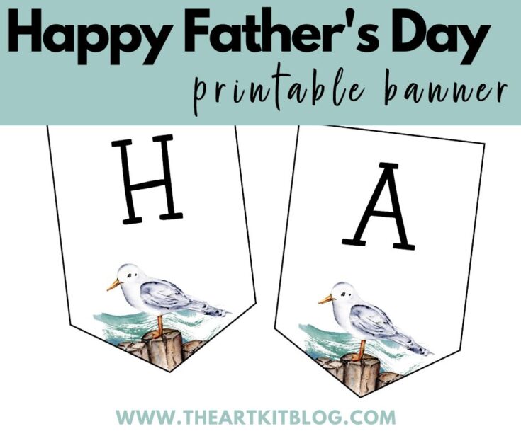 Happy Father's Day Banner with Seagulls {FREE Printable!} - The Art Kit