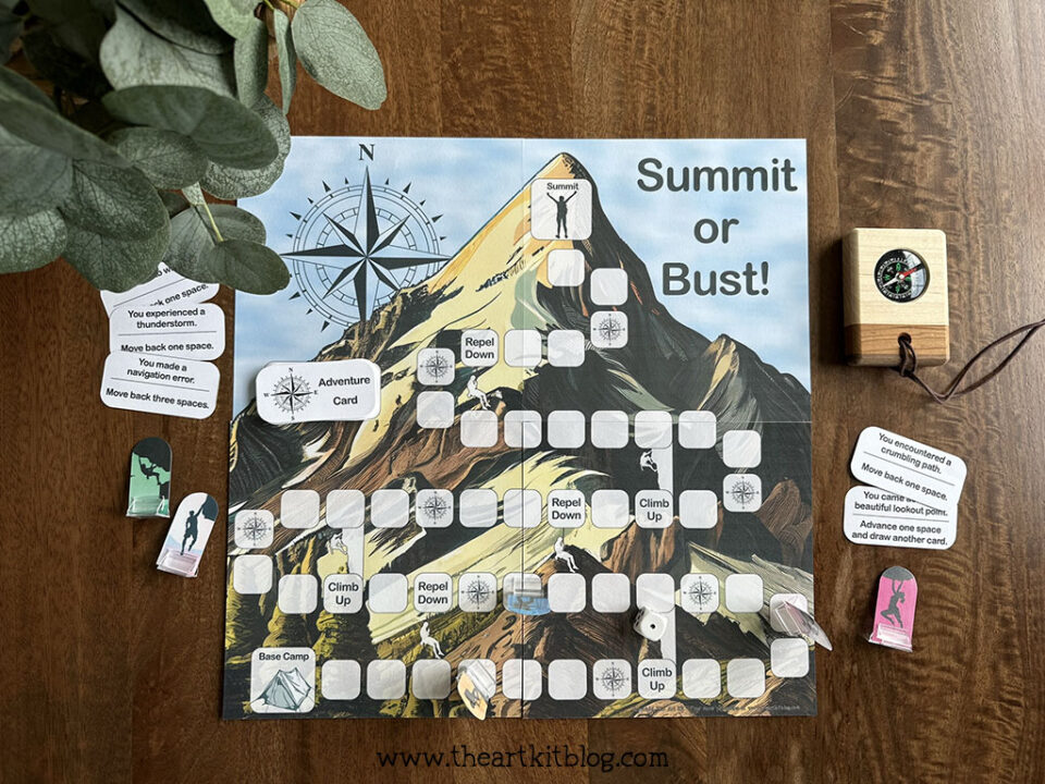summit or bust board game adventure printable the art kit - The Art Kit