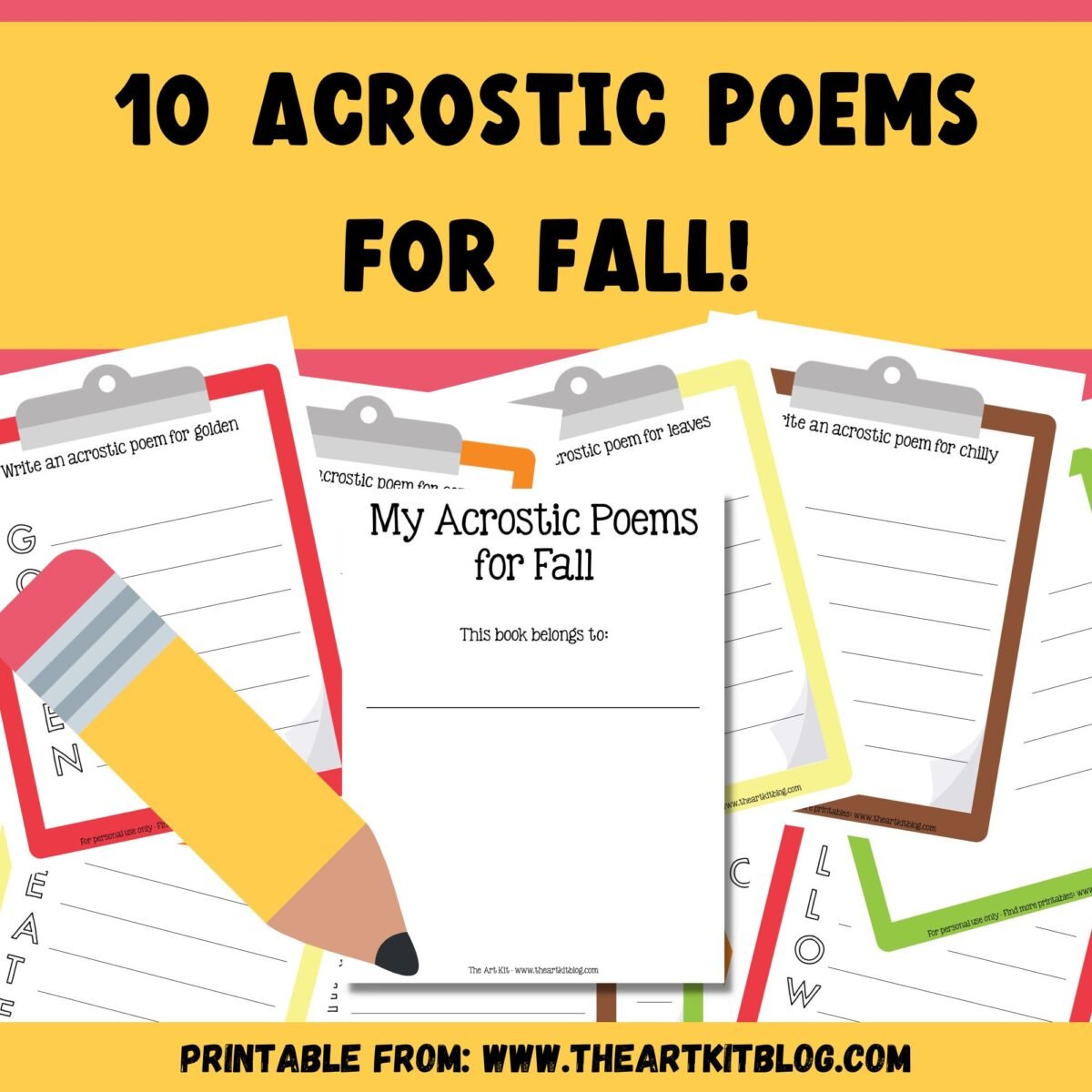 Printable Acrostic Poems for Fall - FREE! - The Art Kit