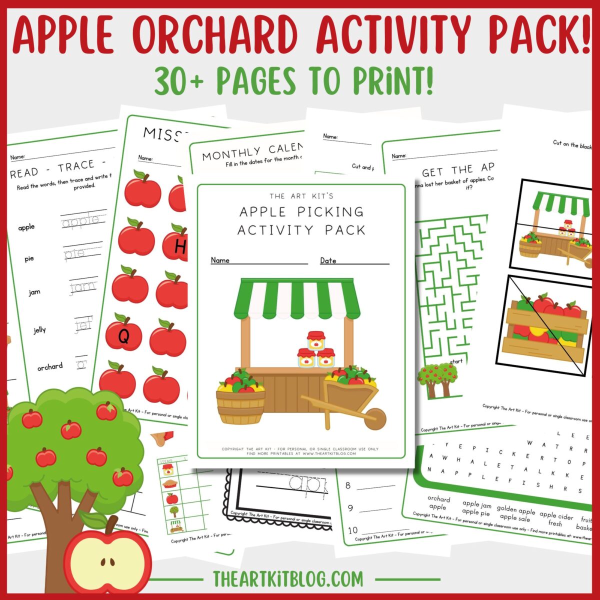 Apple Orchard Placemat Activity Sheet for Kids {FREE PRINTABLE!} - The ...