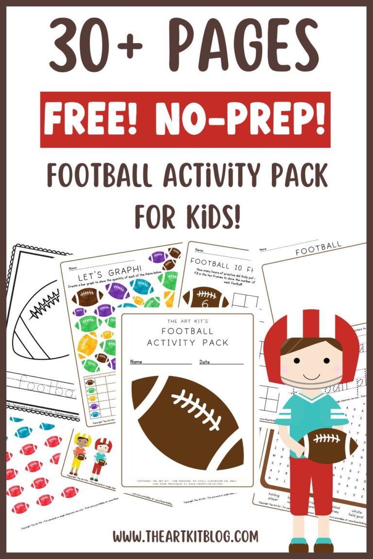 FREE Printable Mini Football Coloring Pages - The Art Kit