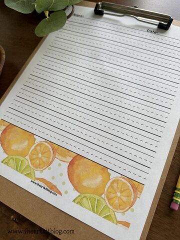 30 Colorful Fruit-Lined Paper Pages for Notebooking (FREE PRINTABLE ...