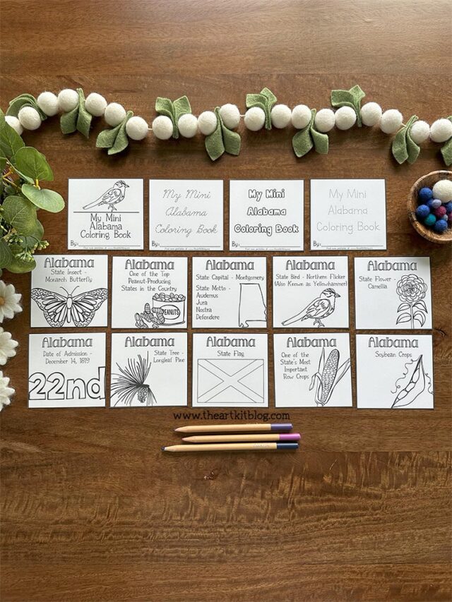 Mini Alabama Coloring Pages {FREE Printable!} - The Art Kit