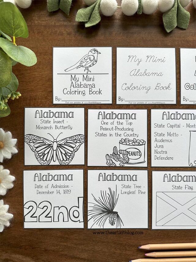 Mini Alabama Coloring Pages {FREE Printable!} - The Art Kit