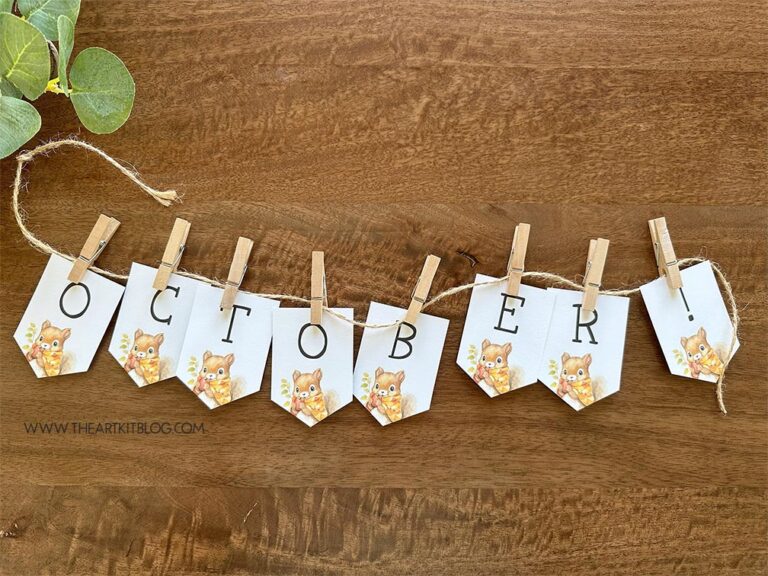 Cute October Banner Coloring Page with Pumpkins! {FREE PRINTABLE ...