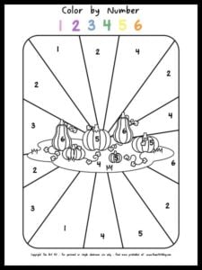 Pumpkin Patch Color by Number Coloring Page {FREE Printable} - The Art Kit