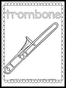 trombone coloring page band instrument_the art kit copy - The Art Kit