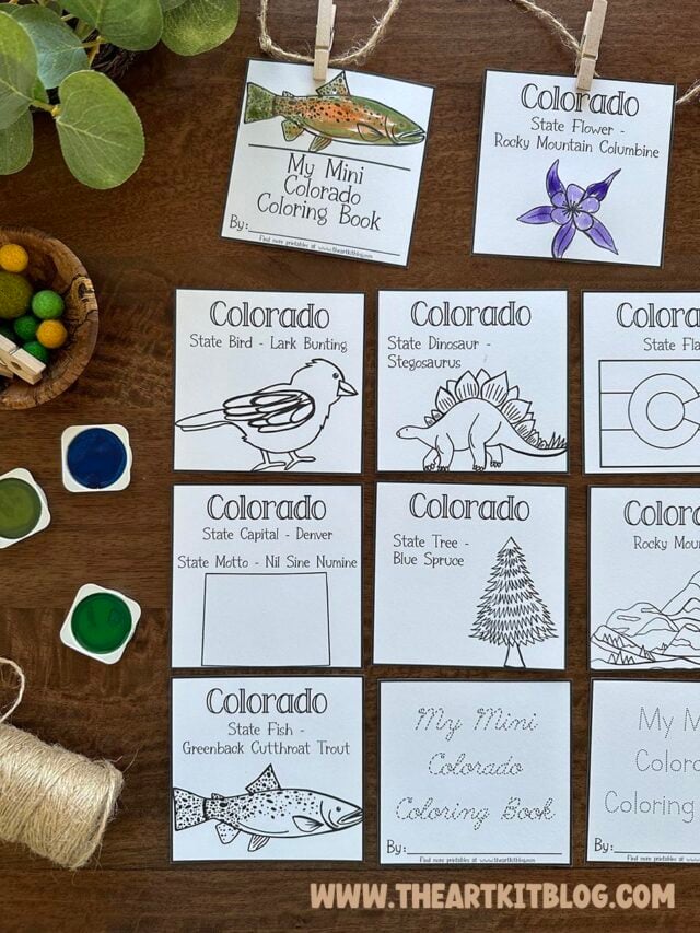 Mini Colorado Coloring Pages {FREE Printable!} - The Art Kit