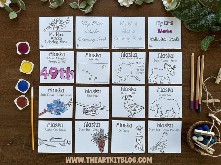 Mini Alaska Coloring Pages {FREE Printable!} - The Art Kit