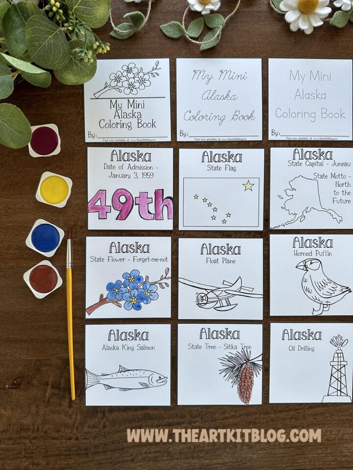 Mini Alaska Coloring Pages {FREE Printable!} - The Art Kit