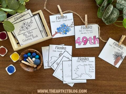 Mini Alaska Coloring Pages {FREE Printable!} - The Art Kit