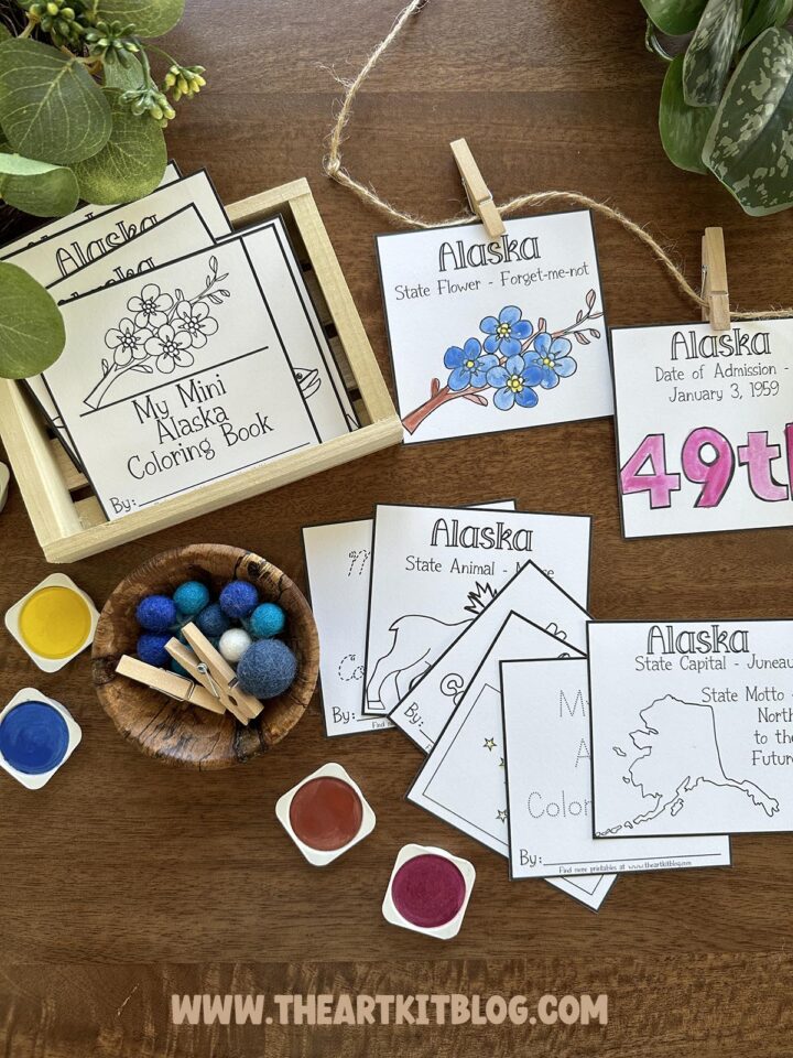 Mini Alaska Coloring Pages {FREE Printable!} - The Art Kit