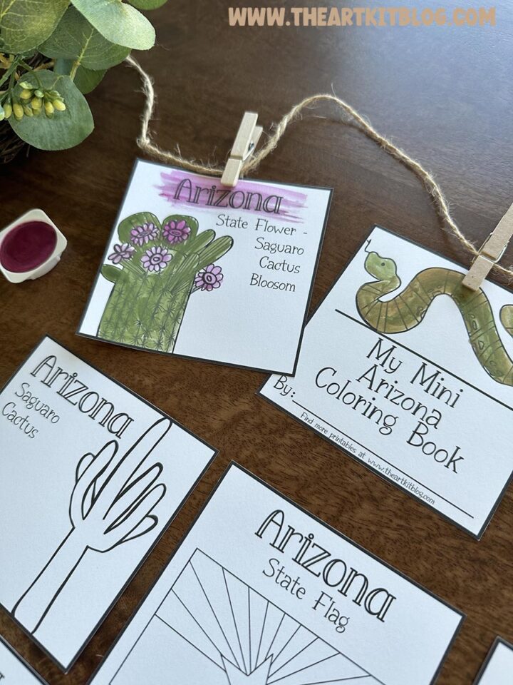 Mini Arizona Coloring Pages {FREE Printable!} - The Art Kit