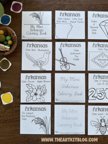Mini Arkansas Coloring Pages {FREE Printable!} - The Art Kit