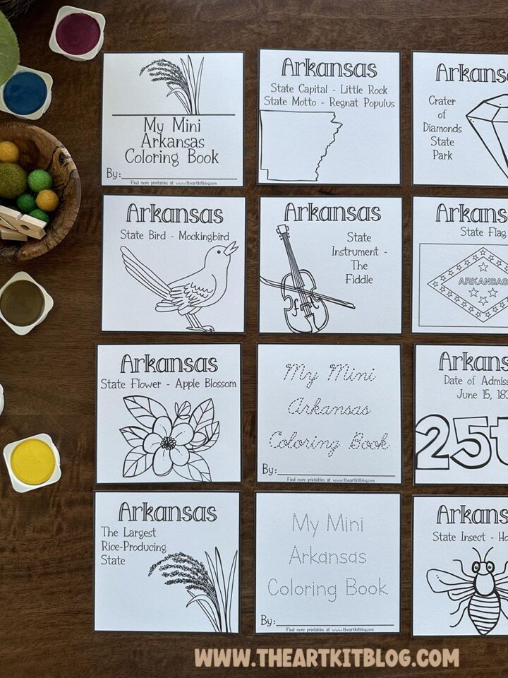 Mini Arkansas Coloring Pages {FREE Printable!} - The Art Kit