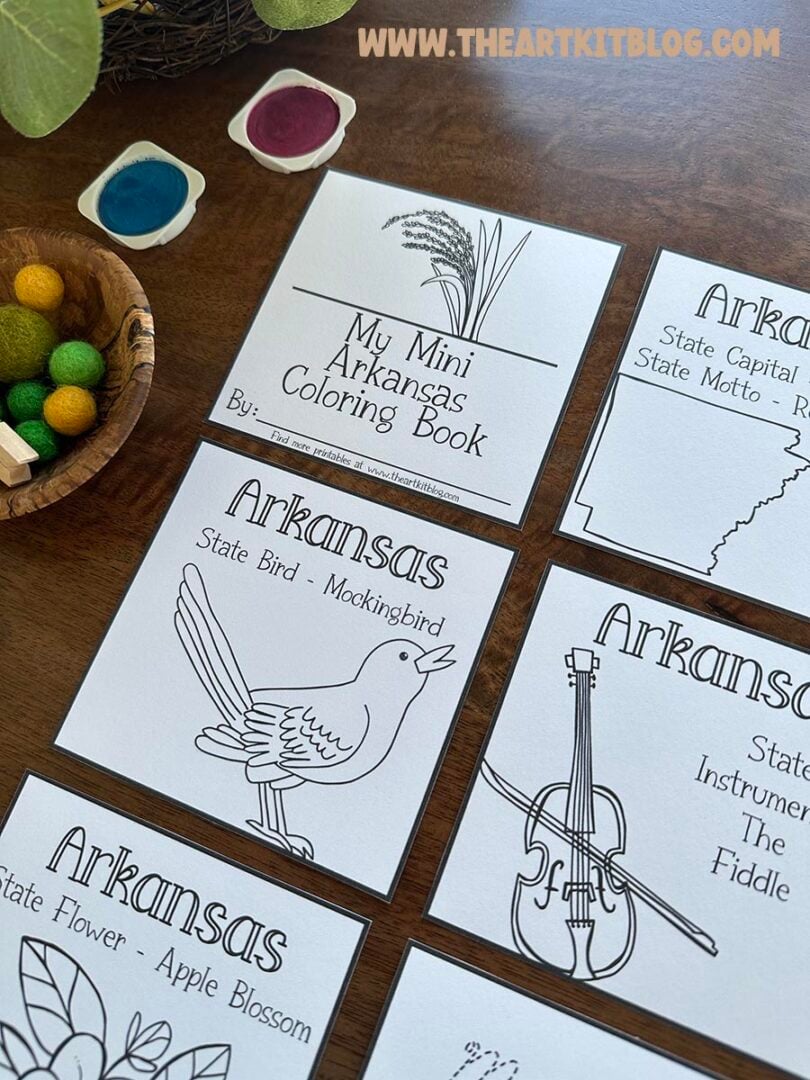 Mini Arkansas Coloring Pages {FREE Printable!} - The Art Kit