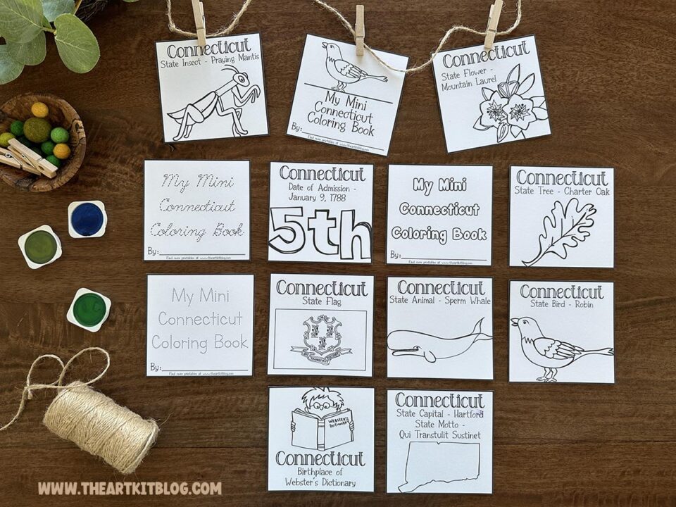 Mini Connecticut Coloring Pages {FREE Printables!} - The Art Kit