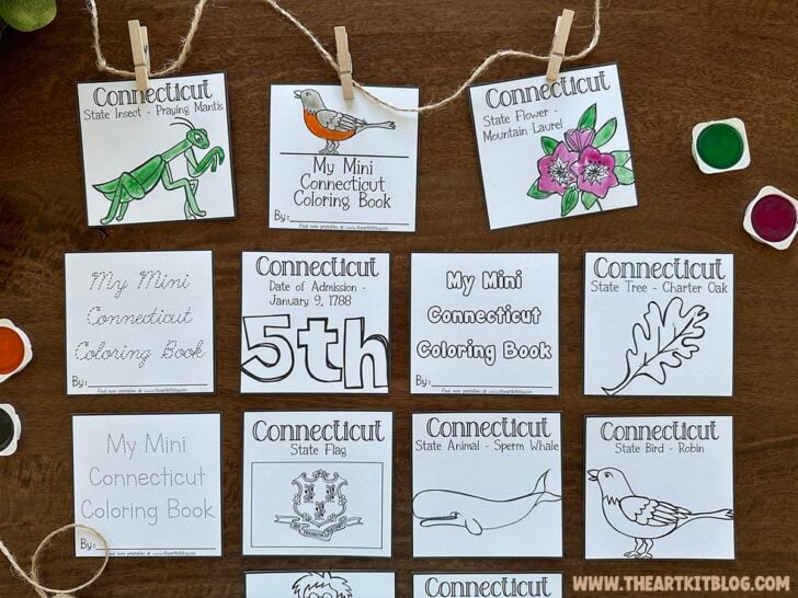 Mini Connecticut Coloring Pages {FREE Printables!} - The Art Kit