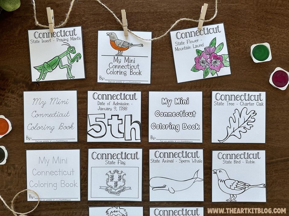 Mini Connecticut Coloring Pages {FREE Printables!} - The Art Kit