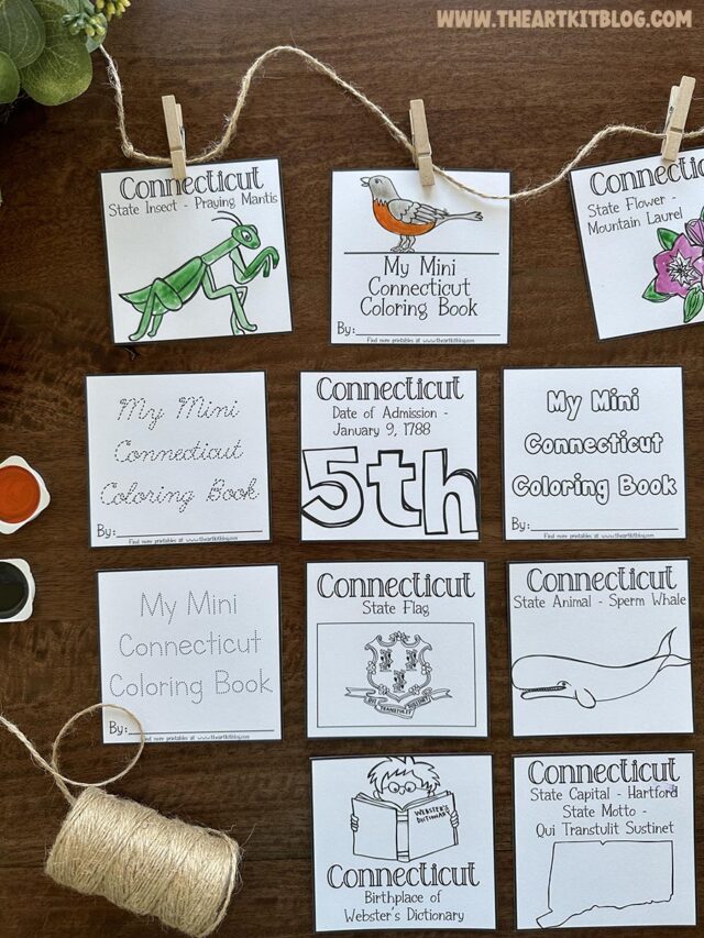 Mini Connecticut Coloring Pages {FREE Printables!} - The Art Kit