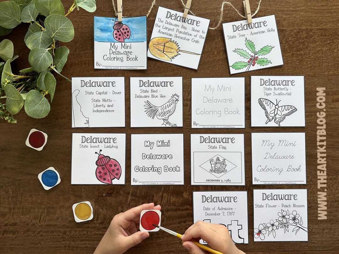 Mini Delaware Coloring Pages {FREE Printables!} - The Art Kit