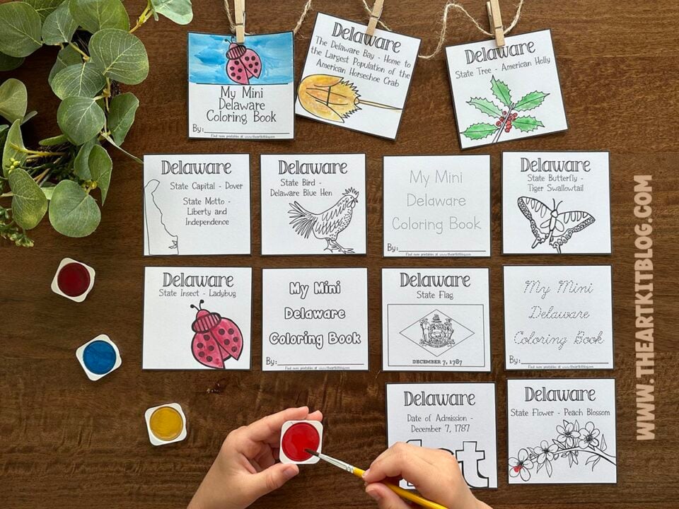 Mini Delaware Coloring Pages {FREE Printables!} - The Art Kit