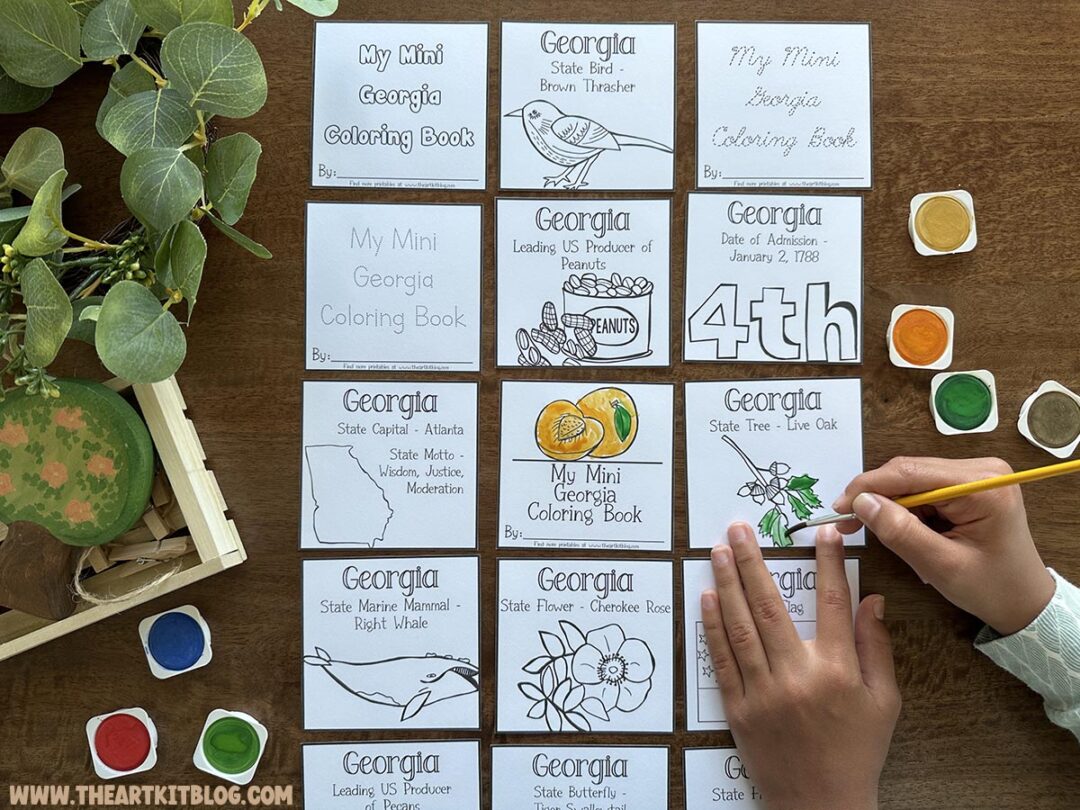 Mini Georgia Coloring Pages {FREE Printables!} - The Art Kit