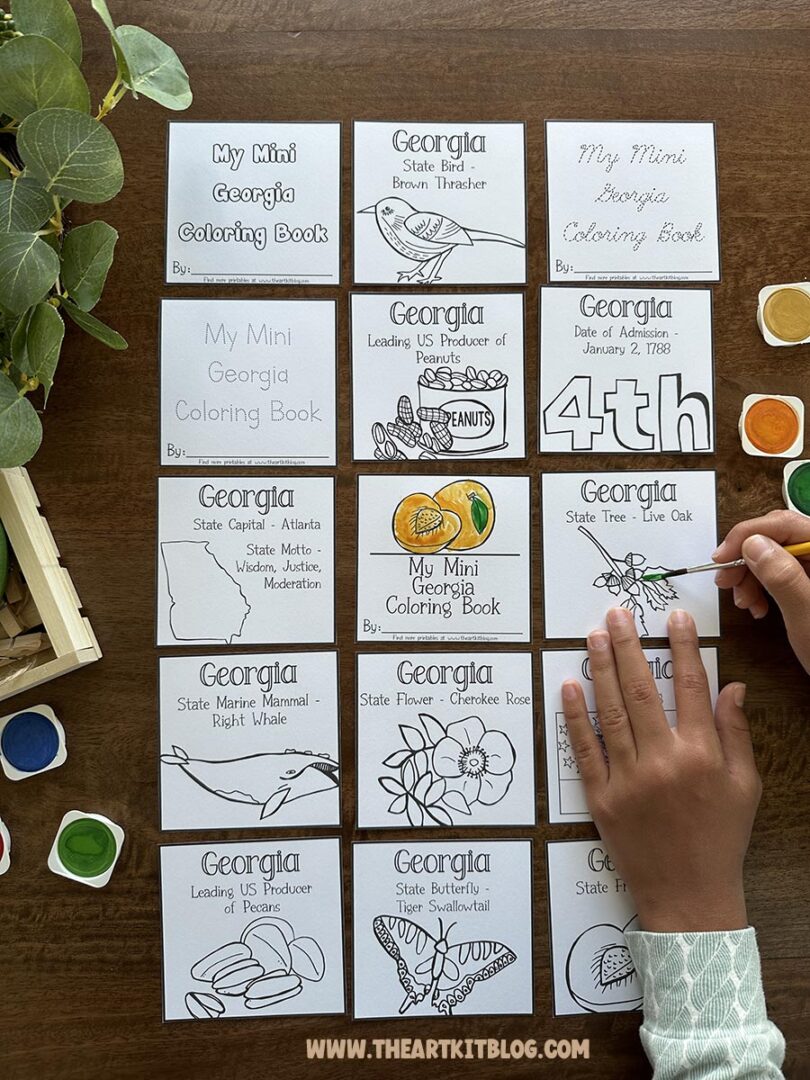 Mini Georgia Coloring Pages {FREE Printables!} - The Art Kit
