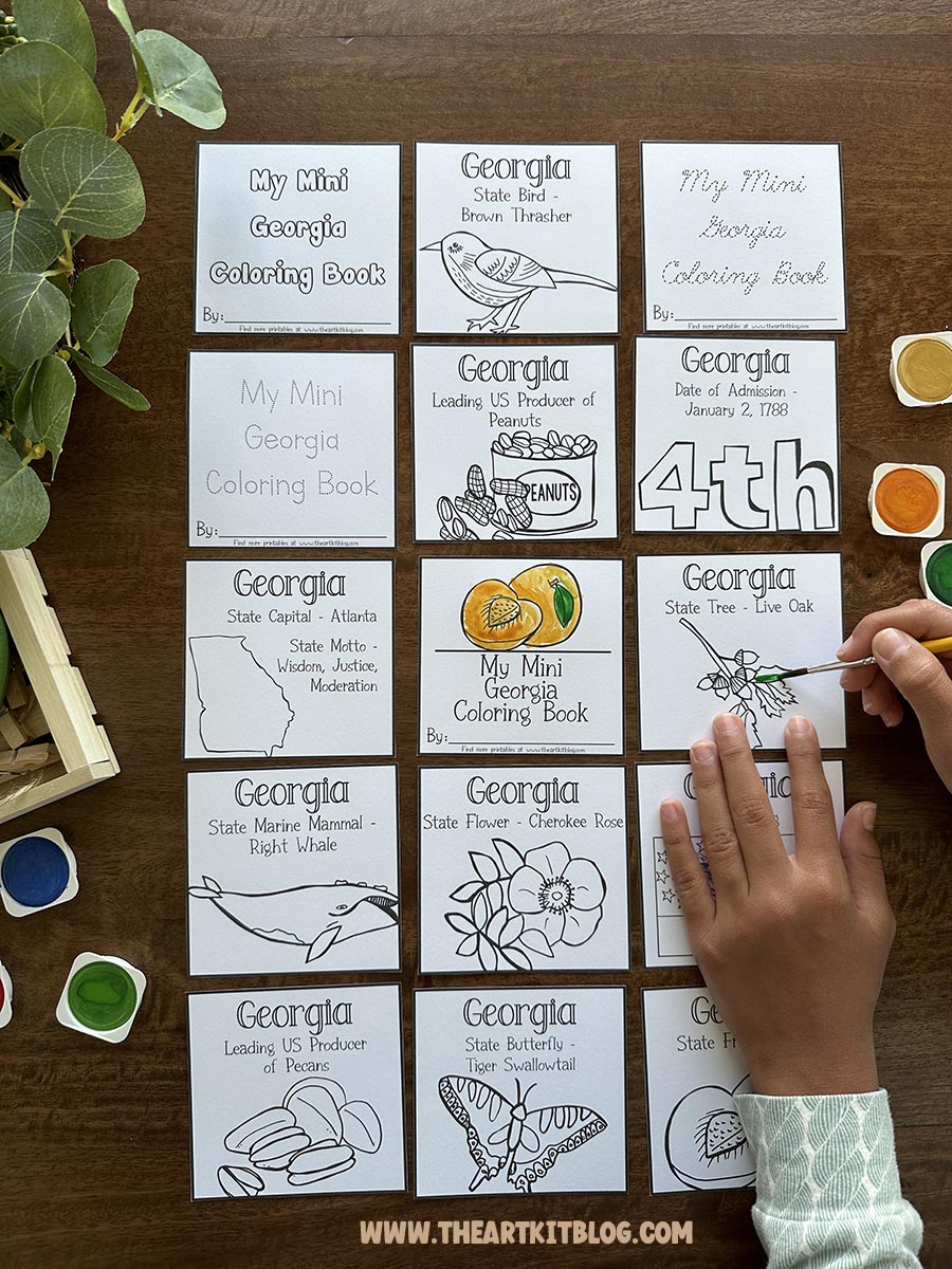 Mini Georgia Coloring Pages {FREE Printables!} – The Art Kit